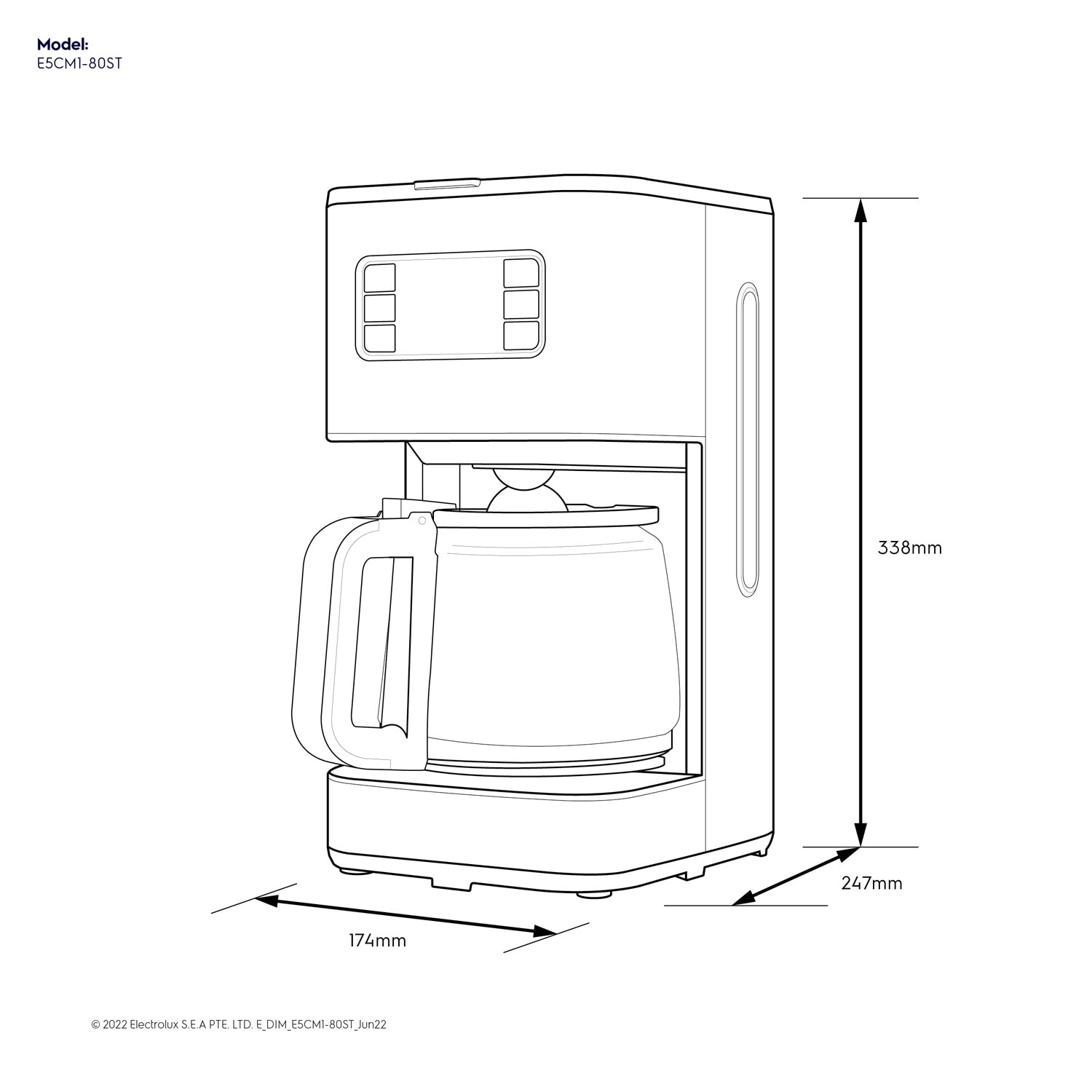 1.25L drip coffee machine - E5CM1-80ST | Electrolux Thailand