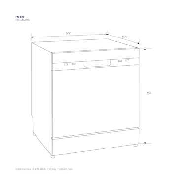 55cm UltimateCare 300 compact dishwasher with 8 place settings - EFC3862MS