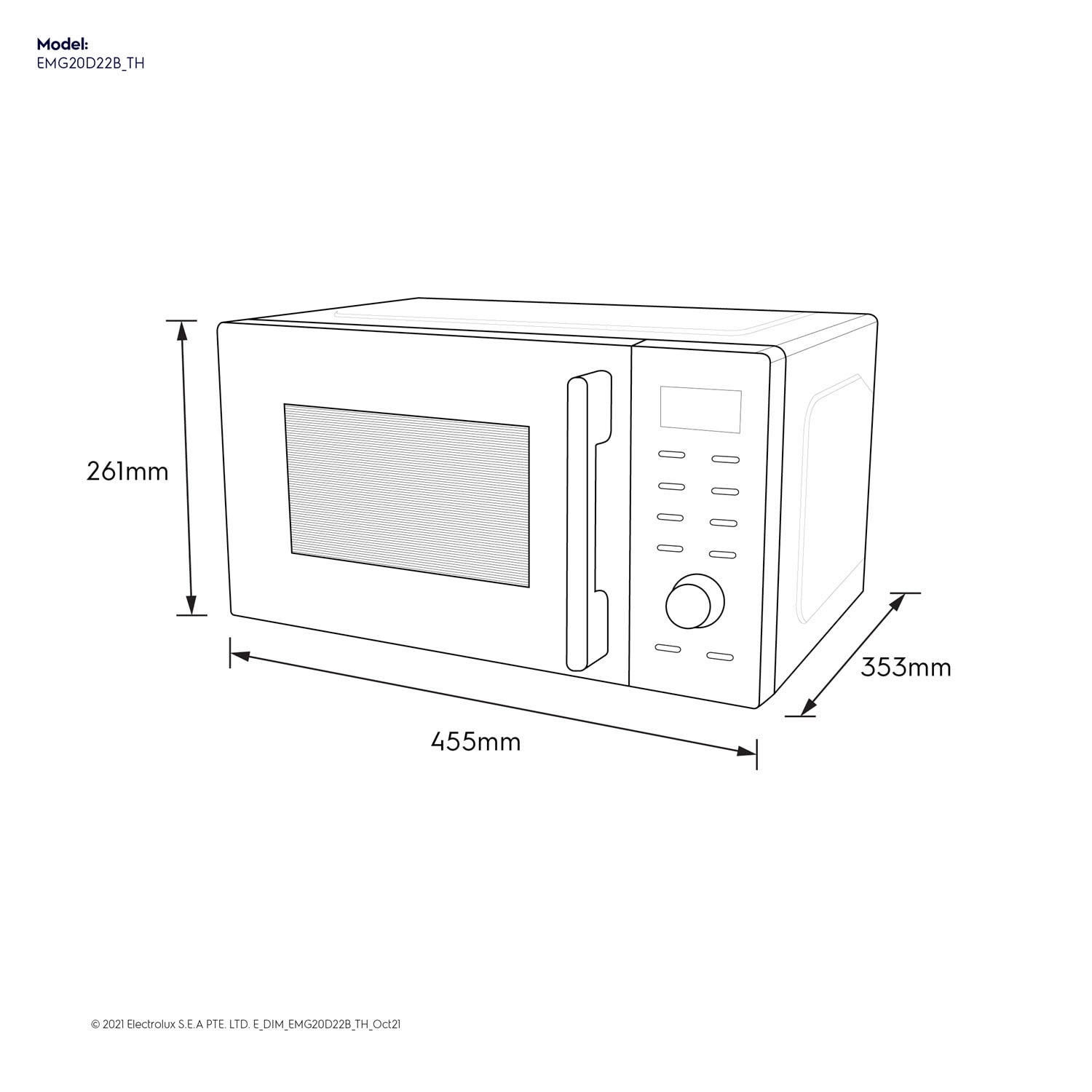 20L freestanding combination microwave oven - EMG20D22B | Electrolux ...