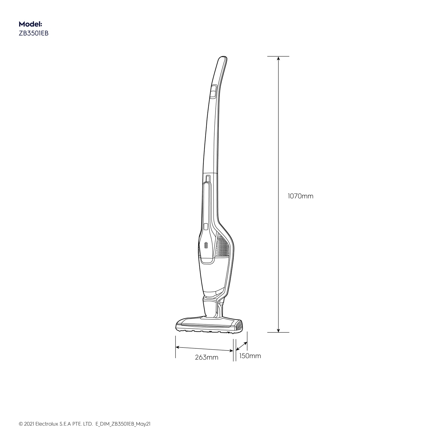 Electrolux 14.4V Handstick Cordless Vacuum Cleaner ZB3501EB ...