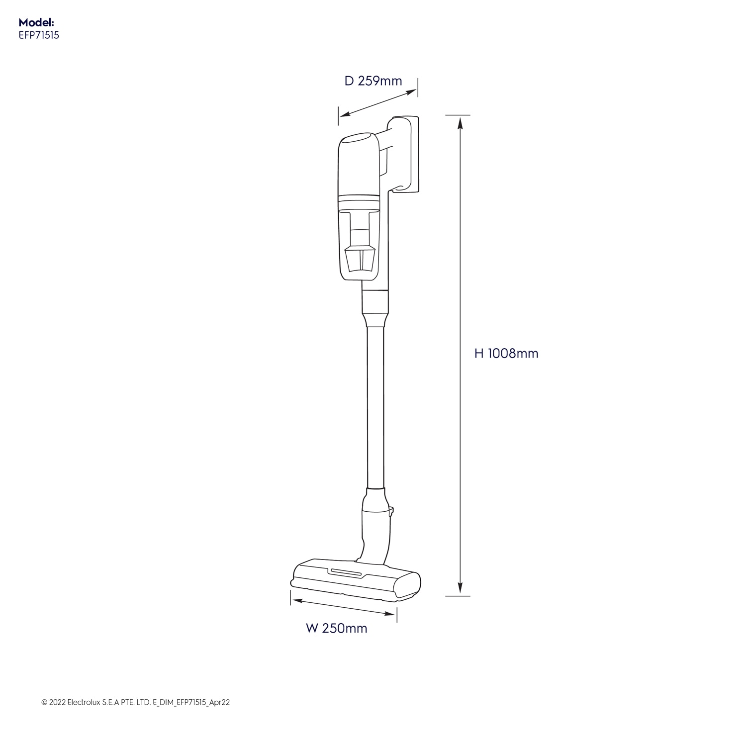 Electrolux 14.4V Handstick Cordless Vacuum Cleaner EFP71515 ...